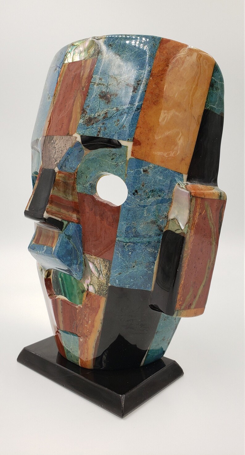 Mayan Death Mask Semiprecious Stone, Warrior, Burial, - Etsy