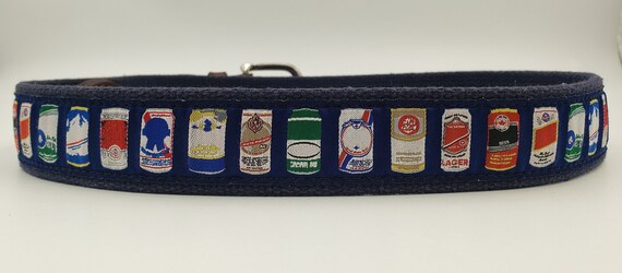Beer Cans Leather Tab Belt by Belted Cow Company Craf… - Gem