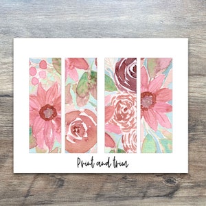 Printable Bookmark Set Pink Sunflower Bookmarks Unique - Etsy