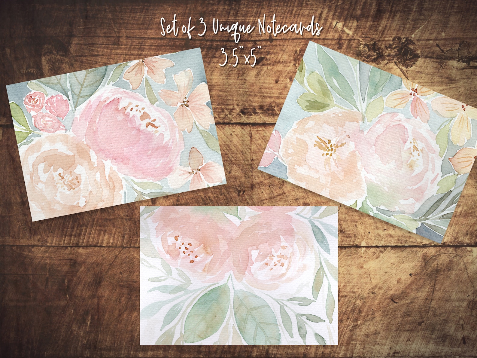 Watercolor Note Card Set Printable Cards Floral Notecards - Etsy