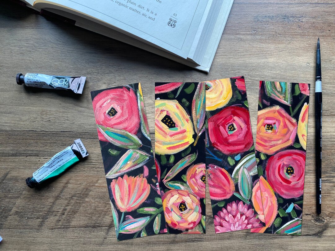 Colorful Flower Bookmarks, Floral Bookmarks, Printable Bookmarks ...