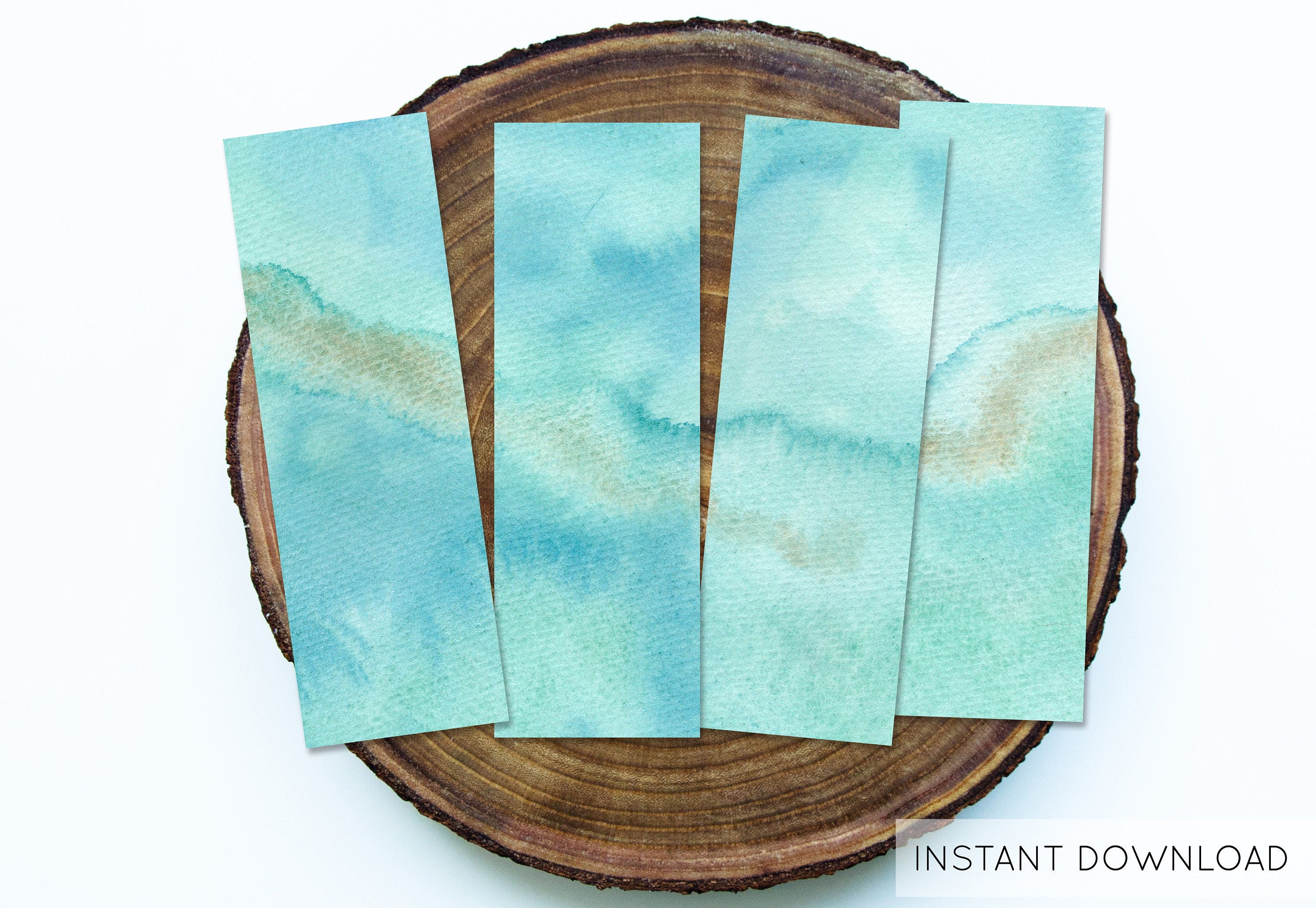 Ocean Blue Printable Bookmarks Set of 4 DIY Digital - Etsy