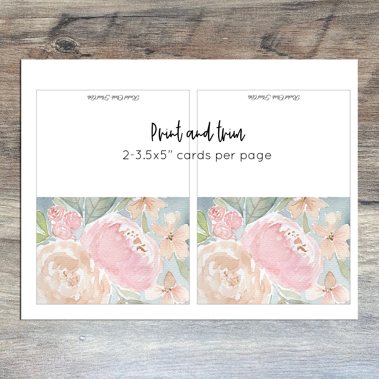 Watercolor Note Card Set Printable Cards Floral Notecards - Etsy