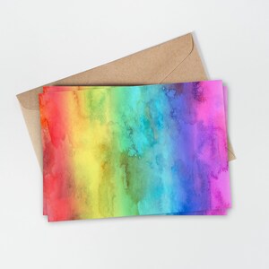 Rainbow Notecards, Colorful Note Cards, Cute Note Cards, Printable Note ...