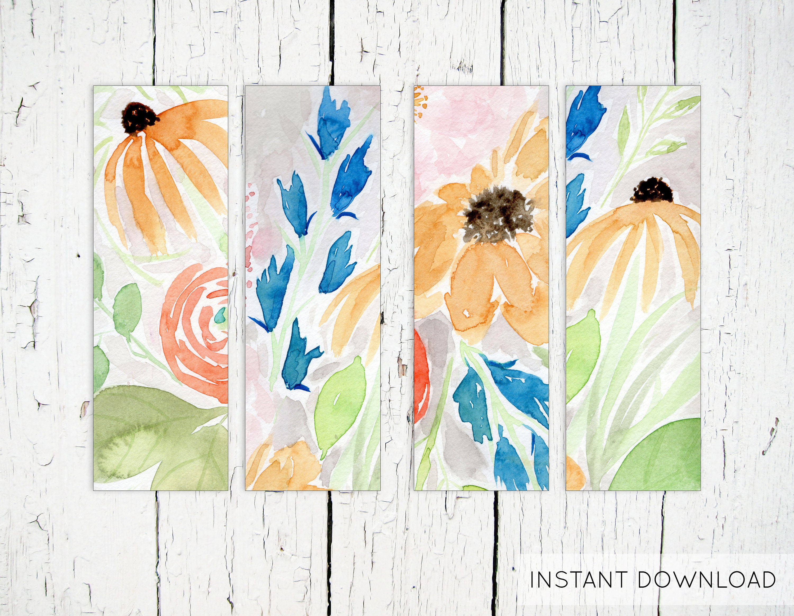 Printable Bookmarks Bookmarks for Books Flower Bookmarks - Etsy