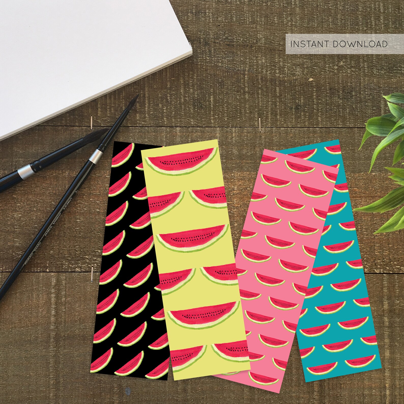 Printable Watermelon Bookmarks Watercolor Bookmarks Cute - Etsy