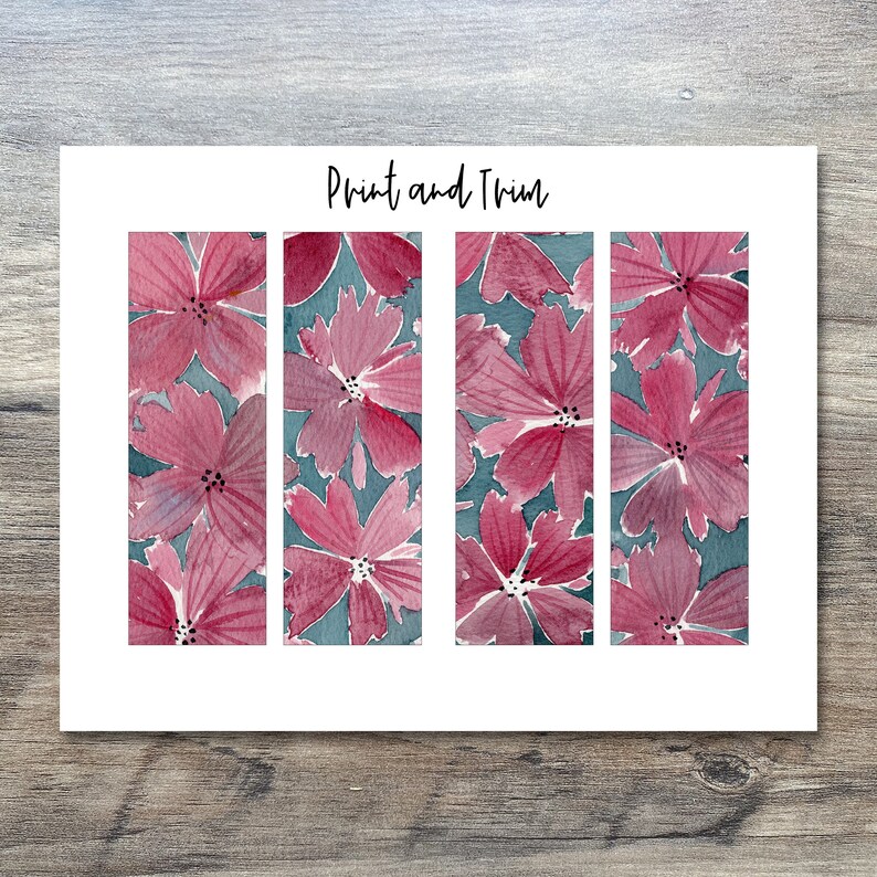 Colorful Flower Bookmarks, Printable Floral Bookmarks, Bookmark Set ...