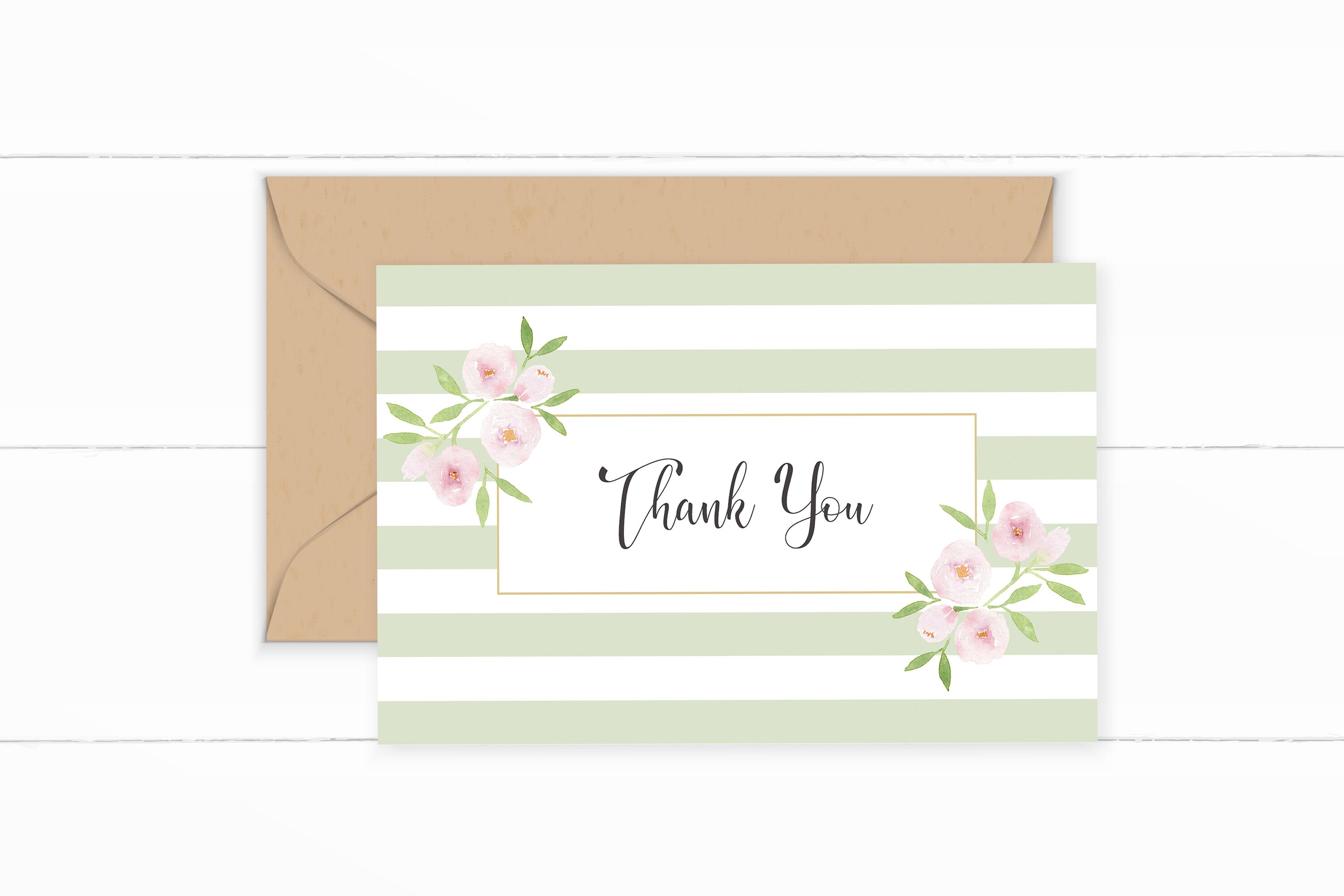 Printable Floral Thank You Cards, 4x6 Cards, Wedding Thank You ...