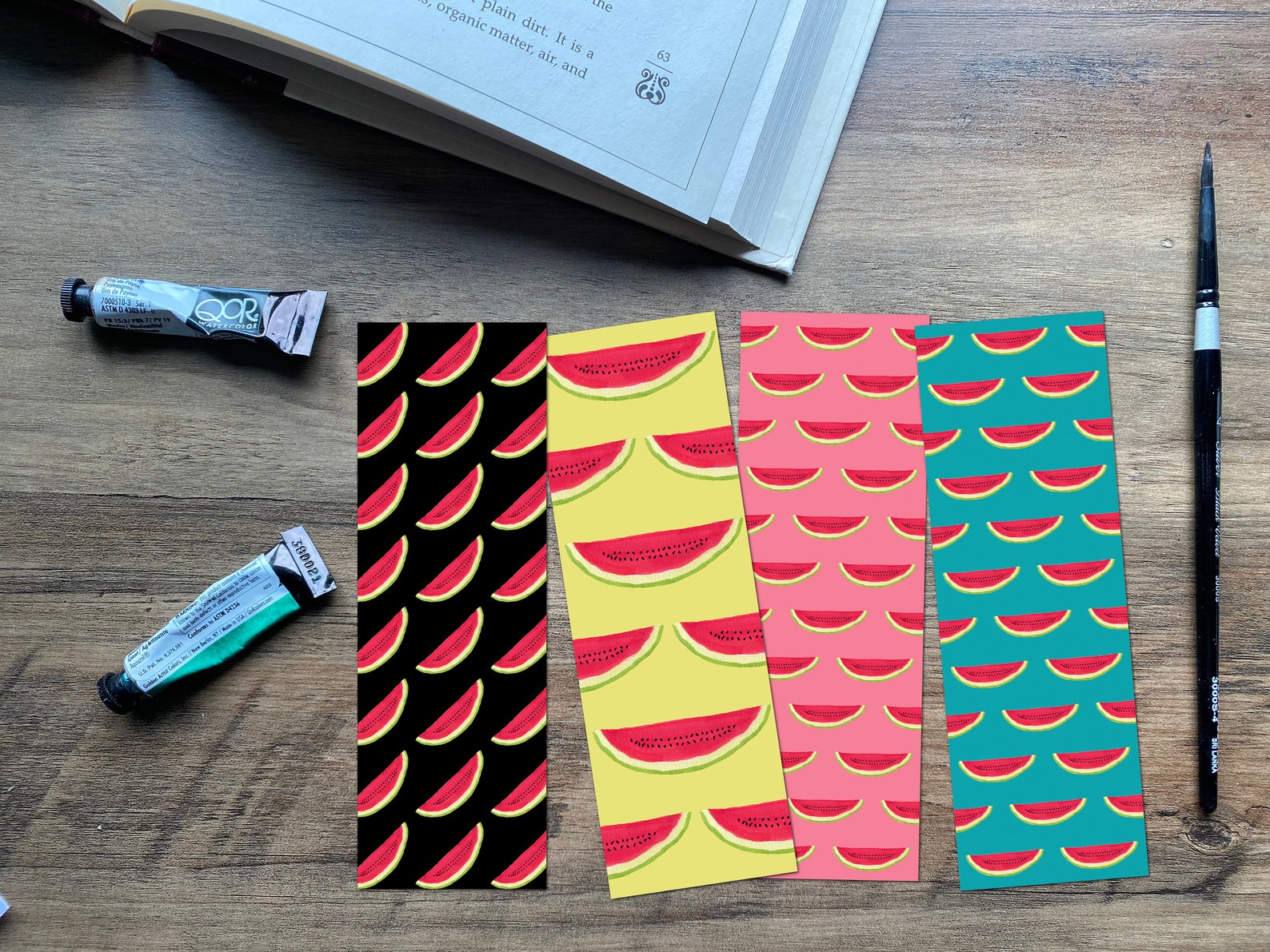 Printable Watermelon Bookmarks Watercolor Bookmarks Cute - Etsy