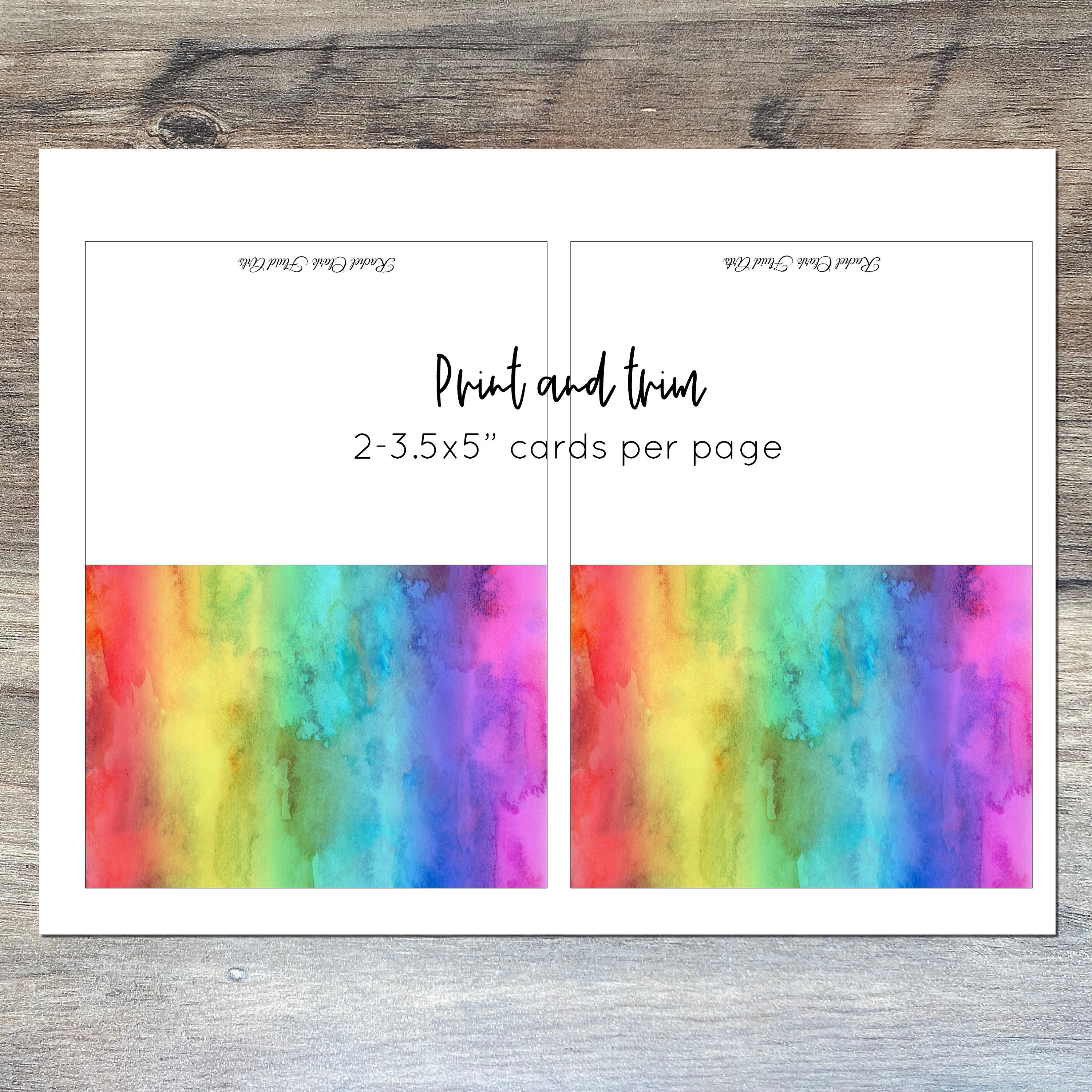 Rainbow Notecards, Colorful Note Cards, Cute Note Cards, Printable Note ...