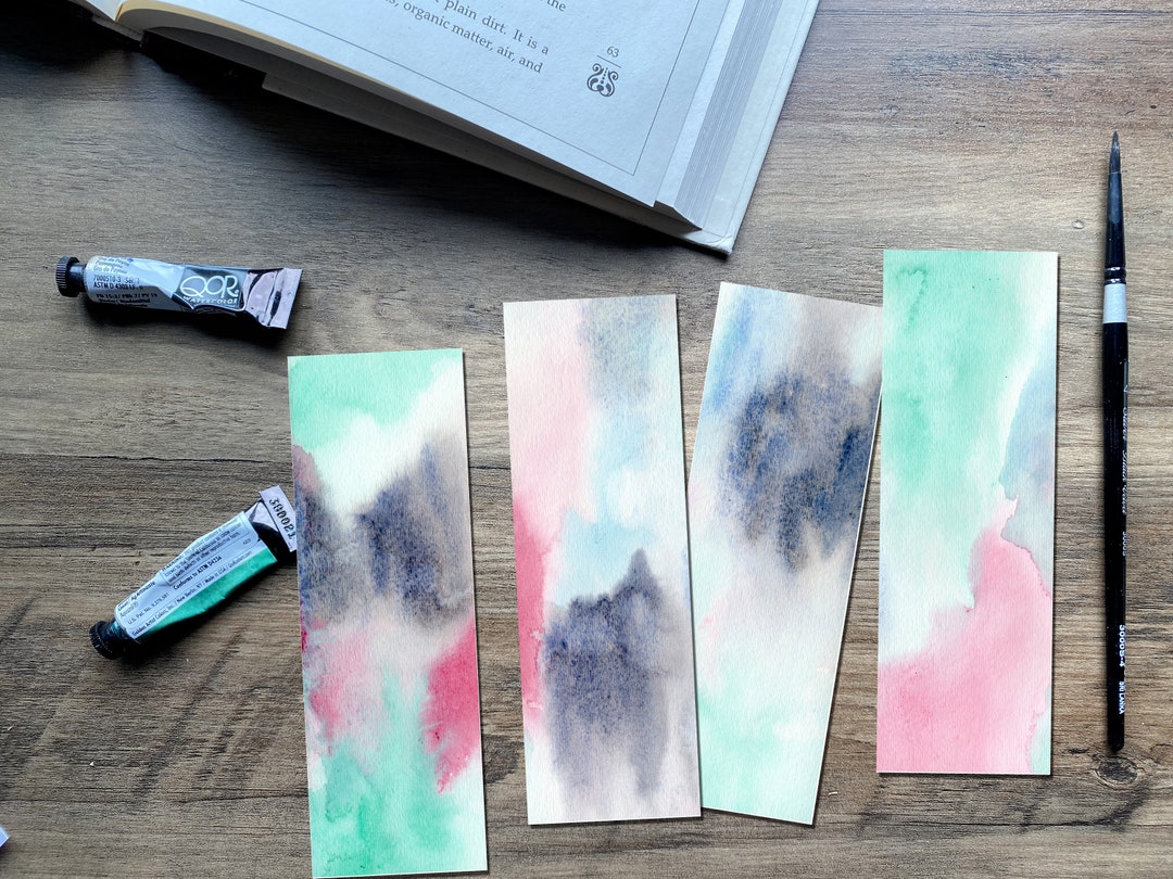 Watercolor Bookmark Printables, DIY Aesthetic Bookmarks, Set of 4 ...