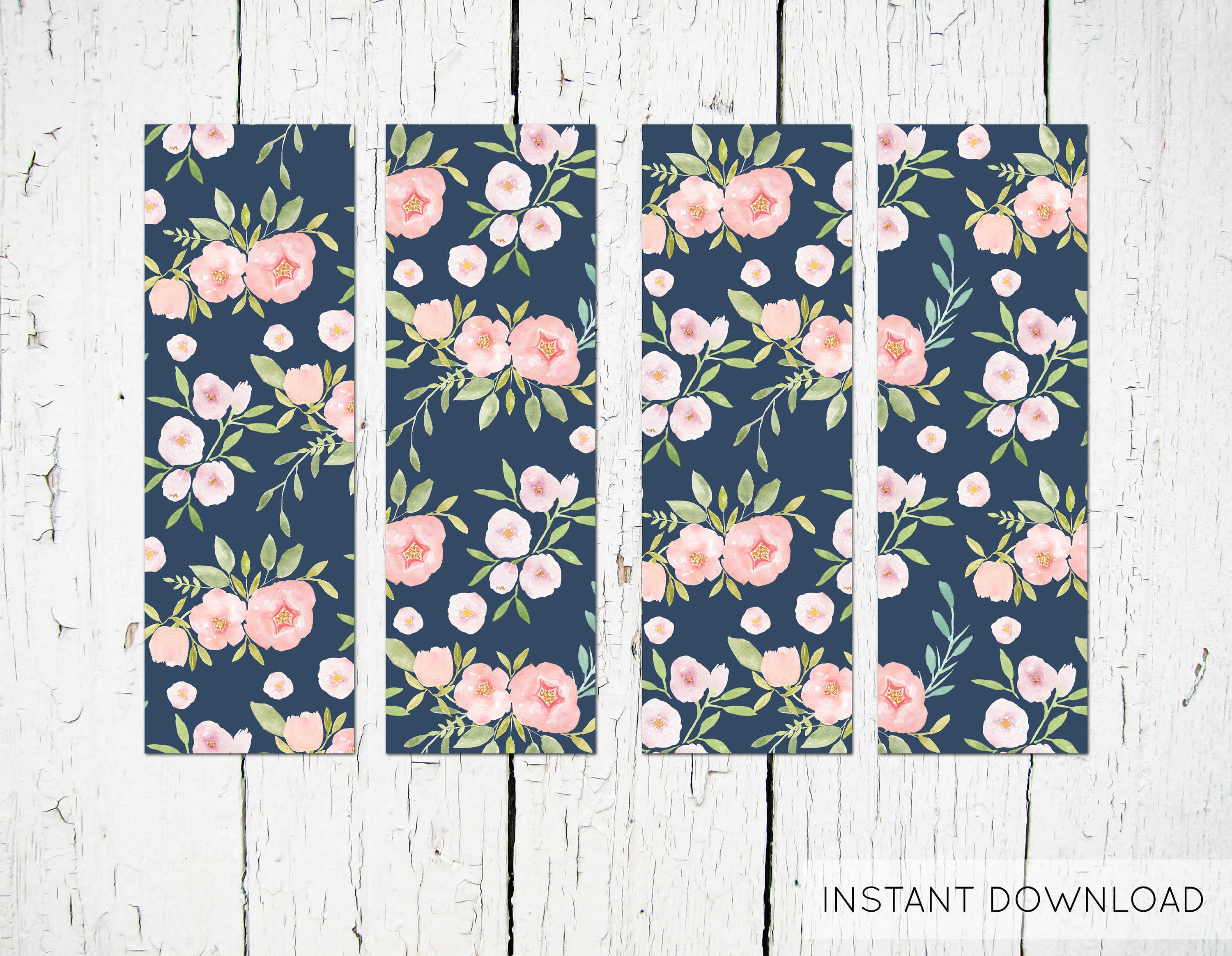 Printable Floral Bookmarks Flower Bookmarks Watercolor - Etsy