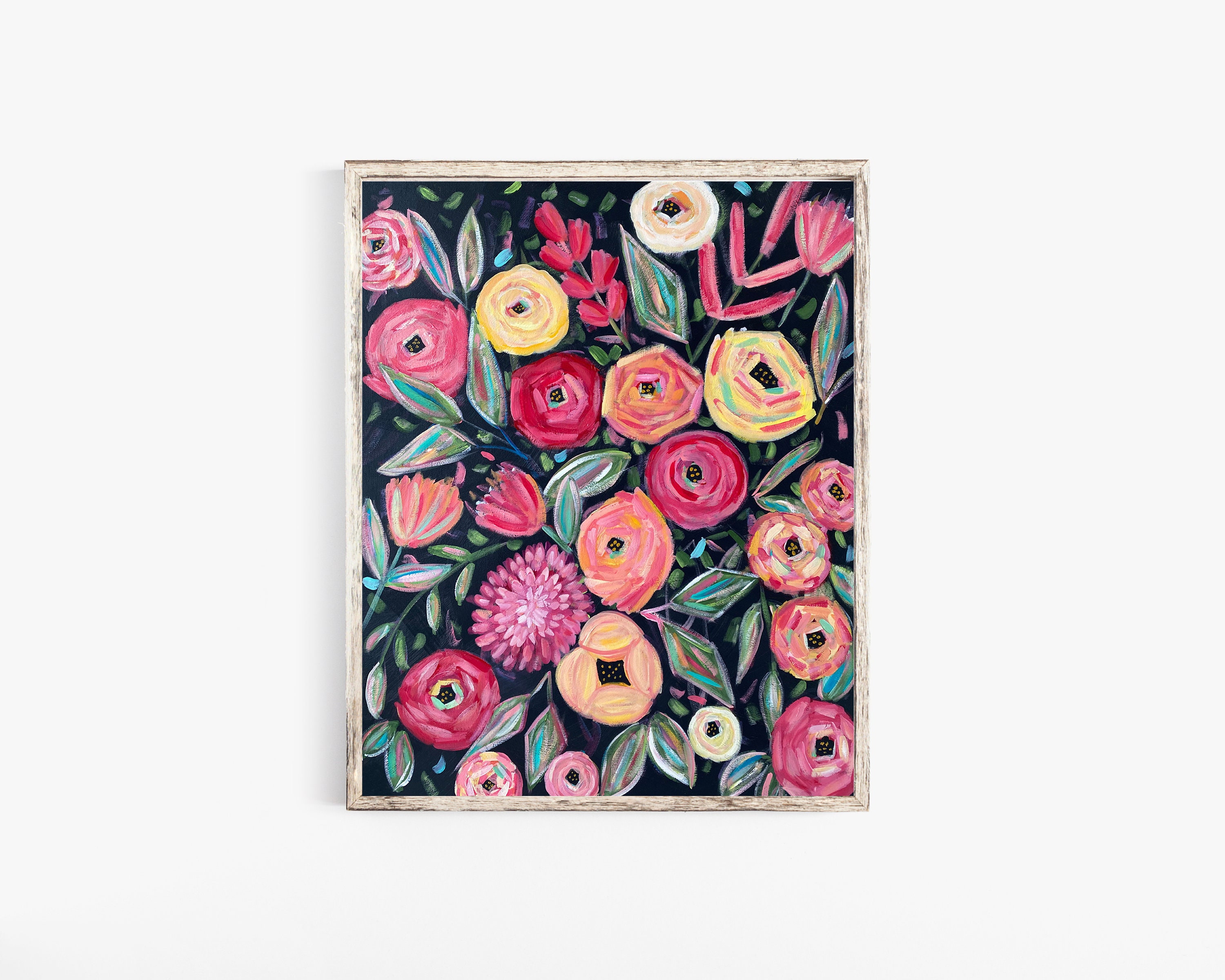 Bold Floral Print Flower Wall Art Colorful Floral Artwork - Etsy