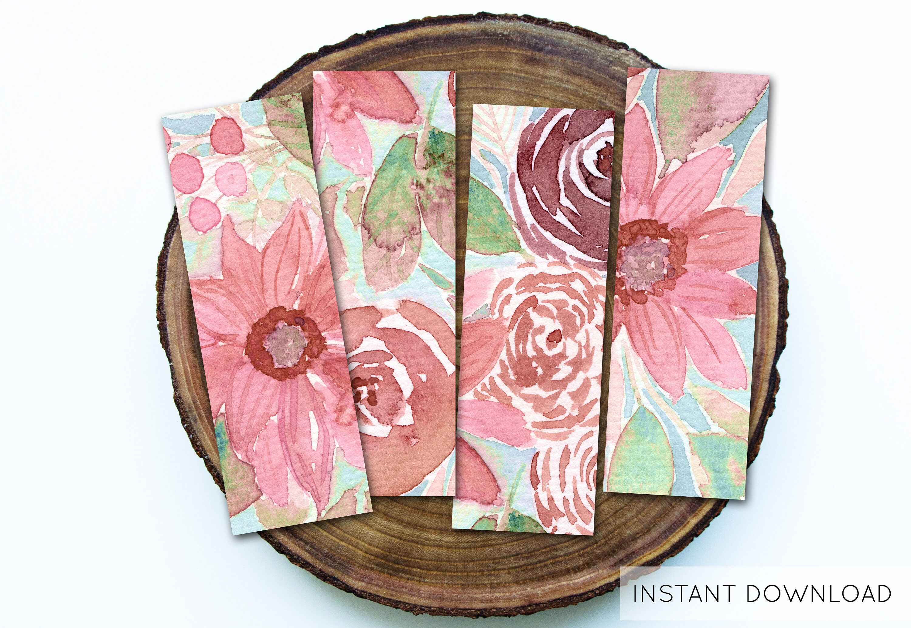 Printable Bookmark Set Pink Sunflower Bookmarks Unique - Etsy