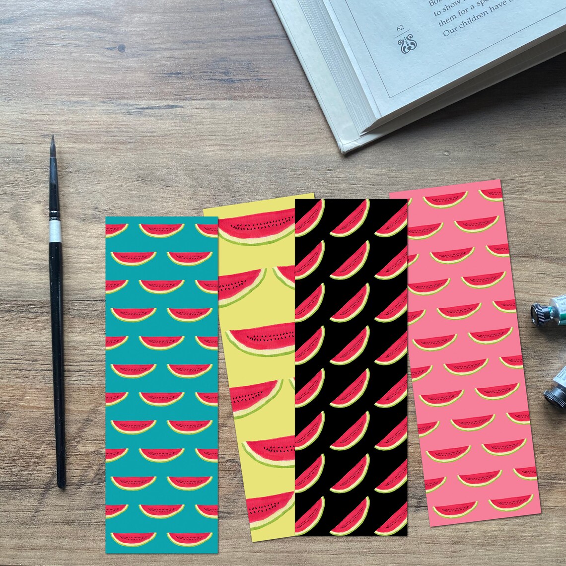 Printable Watermelon Bookmarks Watercolor Bookmarks Cute - Etsy