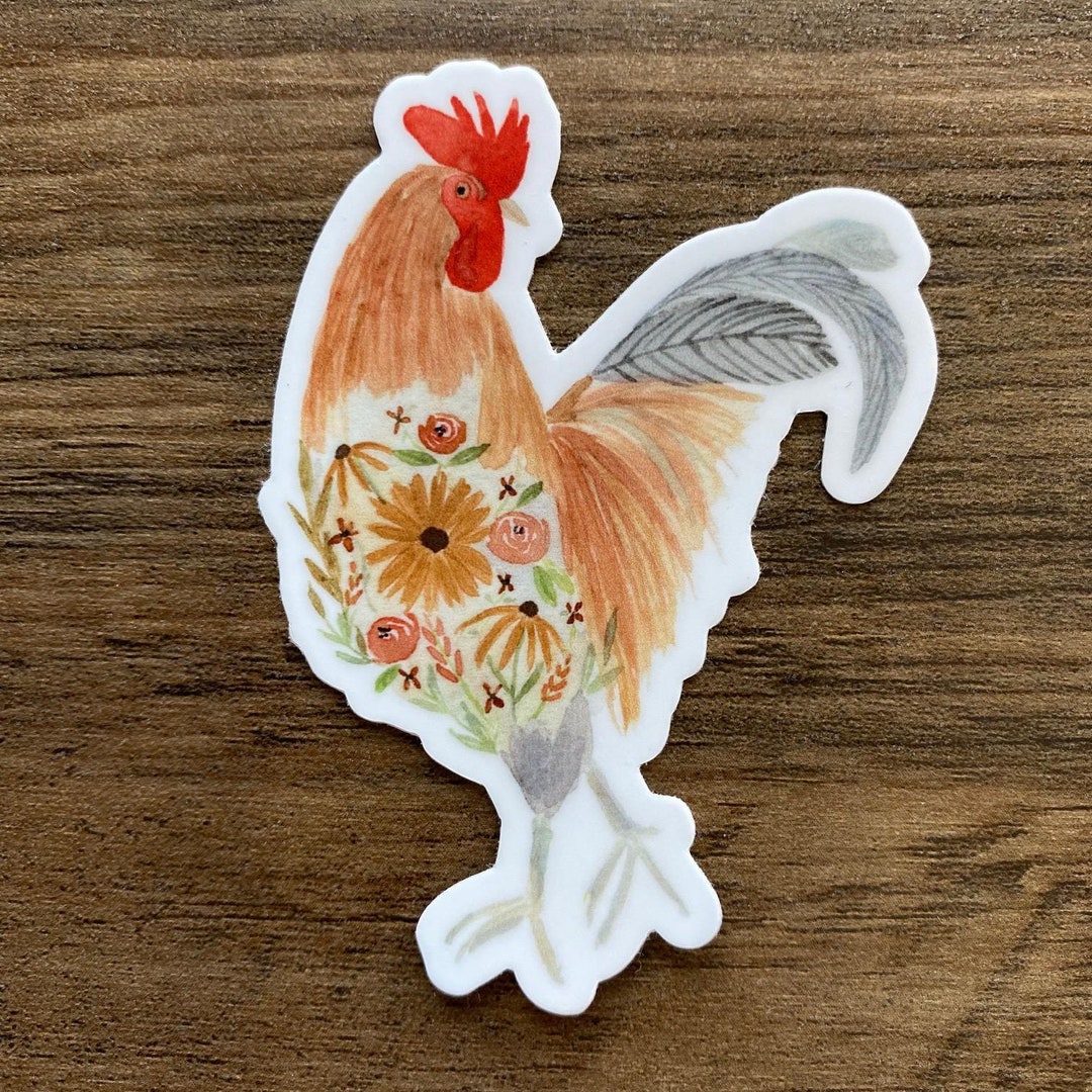 Rooster Sticker, Die Cut Sticker - Etsy