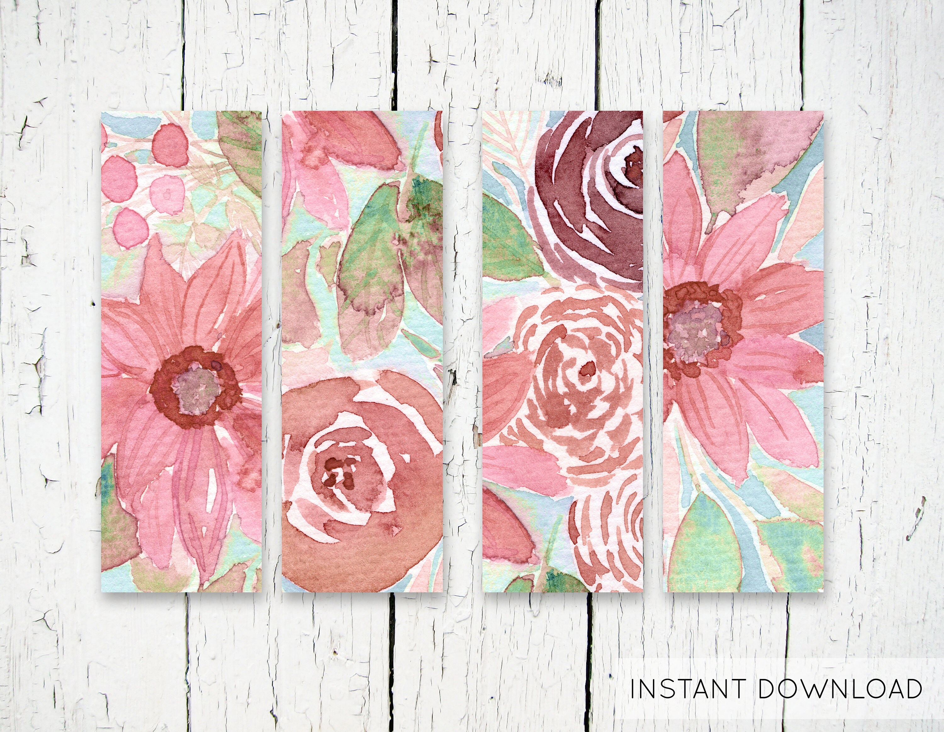 Printable Bookmark Set Pink Sunflower Bookmarks Unique - Etsy