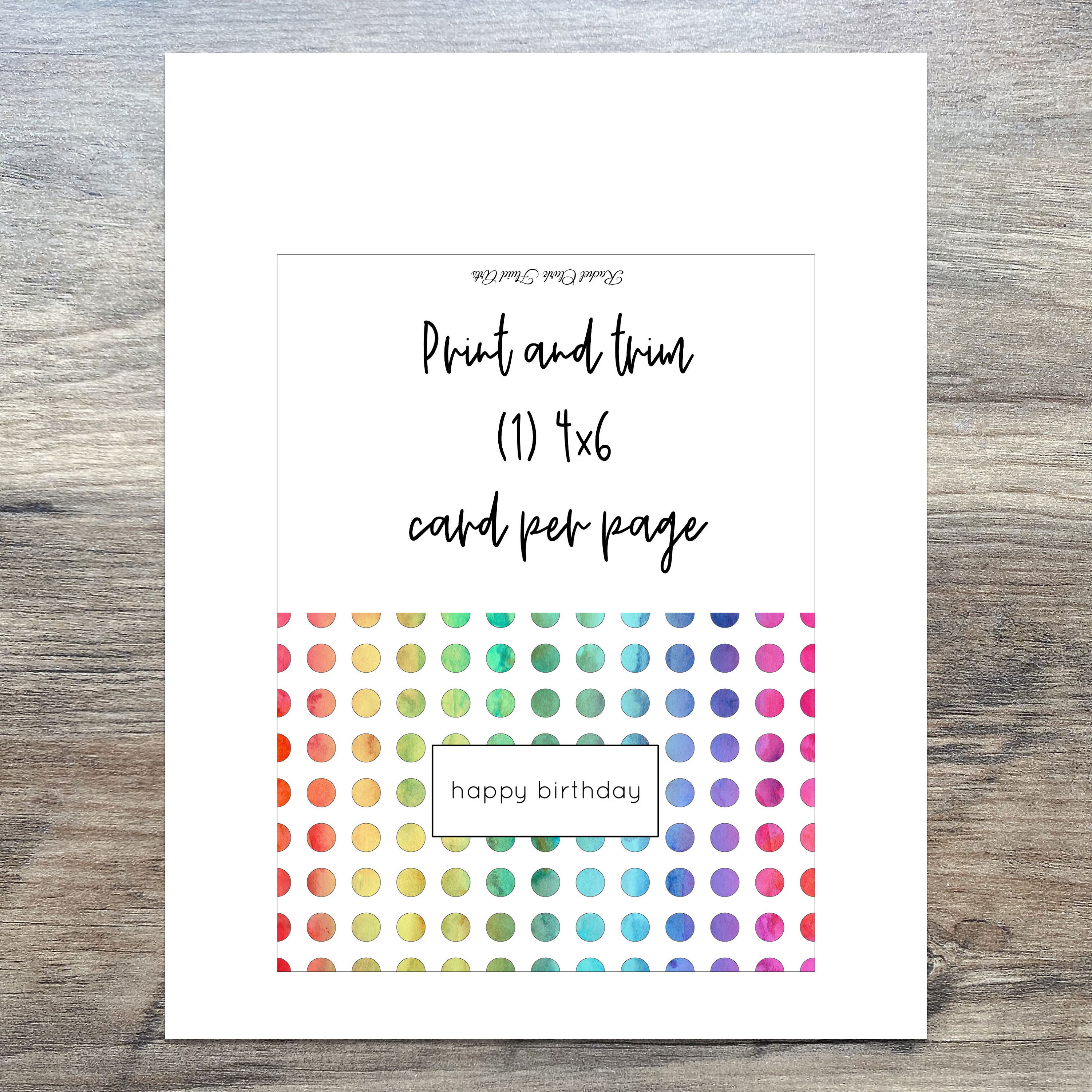 Rainbow Dot Birthday Card, Happy Birthday Rainbow Greeting Card ...