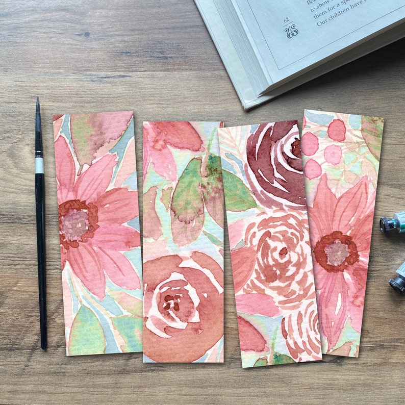 Printable Bookmark Set Pink Sunflower Bookmarks Unique - Etsy
