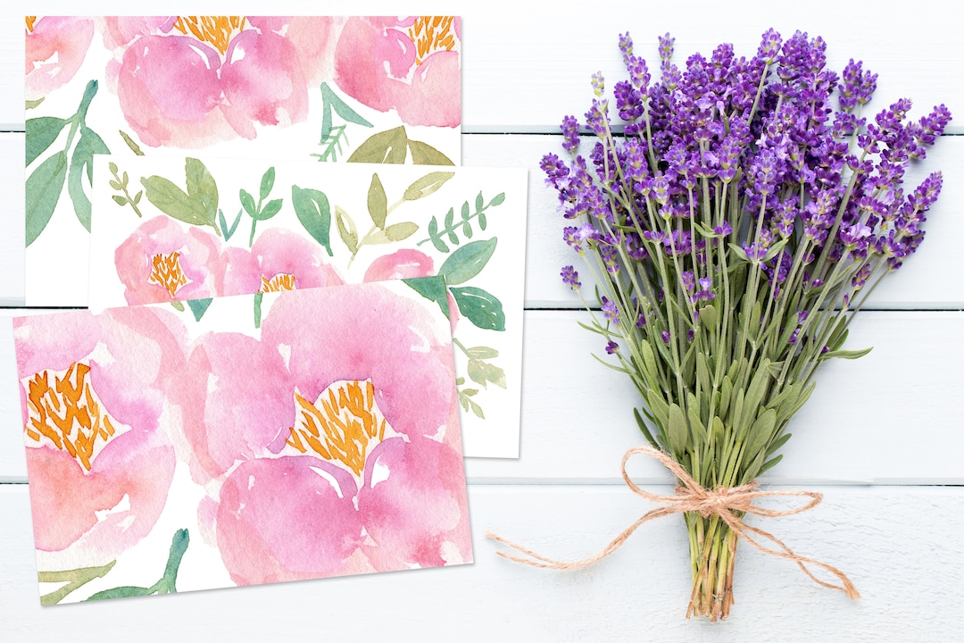 Floral Notecards, Printable Cards, Blank Note Cards, Pretty Notecards ...