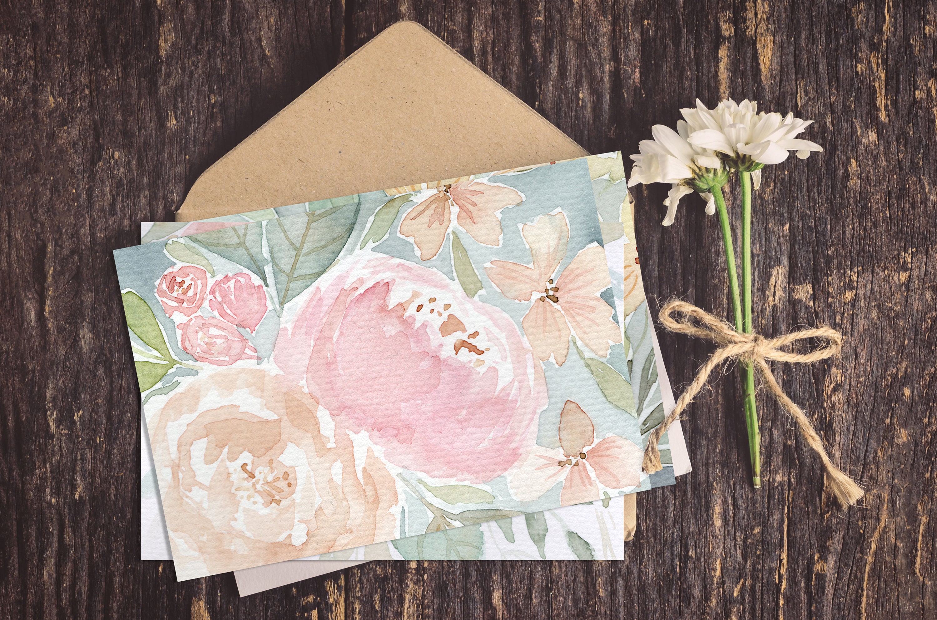 Watercolor Note Card Set Printable Cards Floral Notecards - Etsy