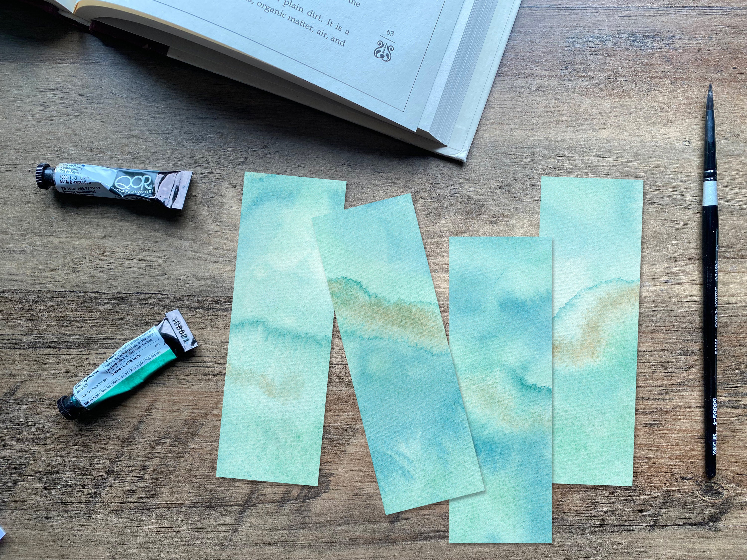 Ocean Blue Printable Bookmarks Set of 4 DIY Digital - Etsy