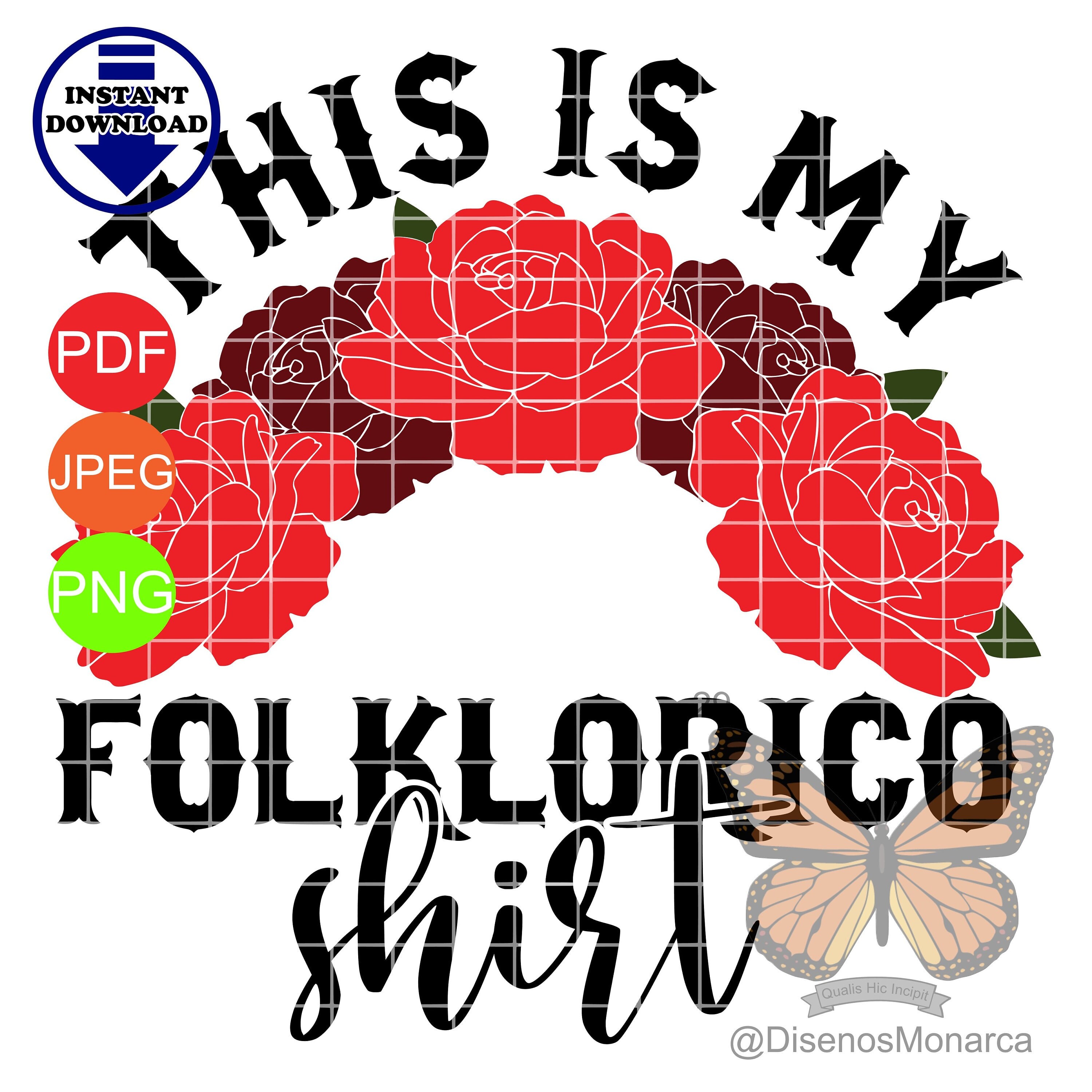 This is My Folklorico Shirt Frida Crown SVG PNG Design Multiple Color ...
