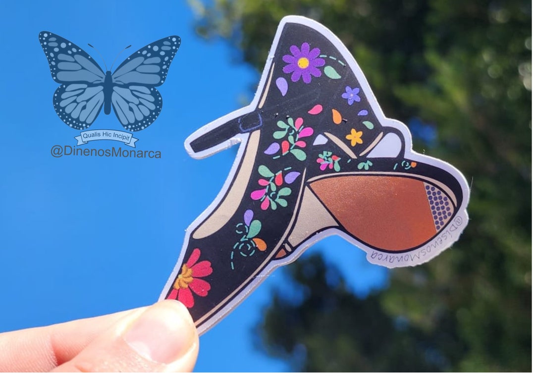 Folklorico Shoes With Flowers Stickers Holographic or Matte Otomi Style ...