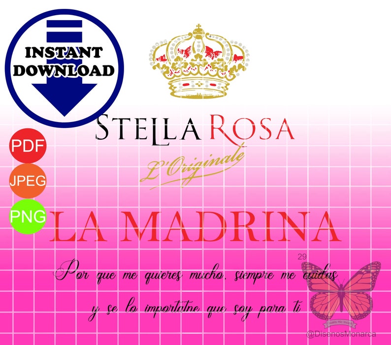 Stella Rosa Madrina Pink Ombre Sublimation Design, 20 Oz Skinny Tumbler ...