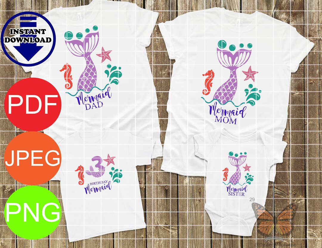 Mermaid Birthday With Mermaid Tail Numbers Black and White and Pink ...