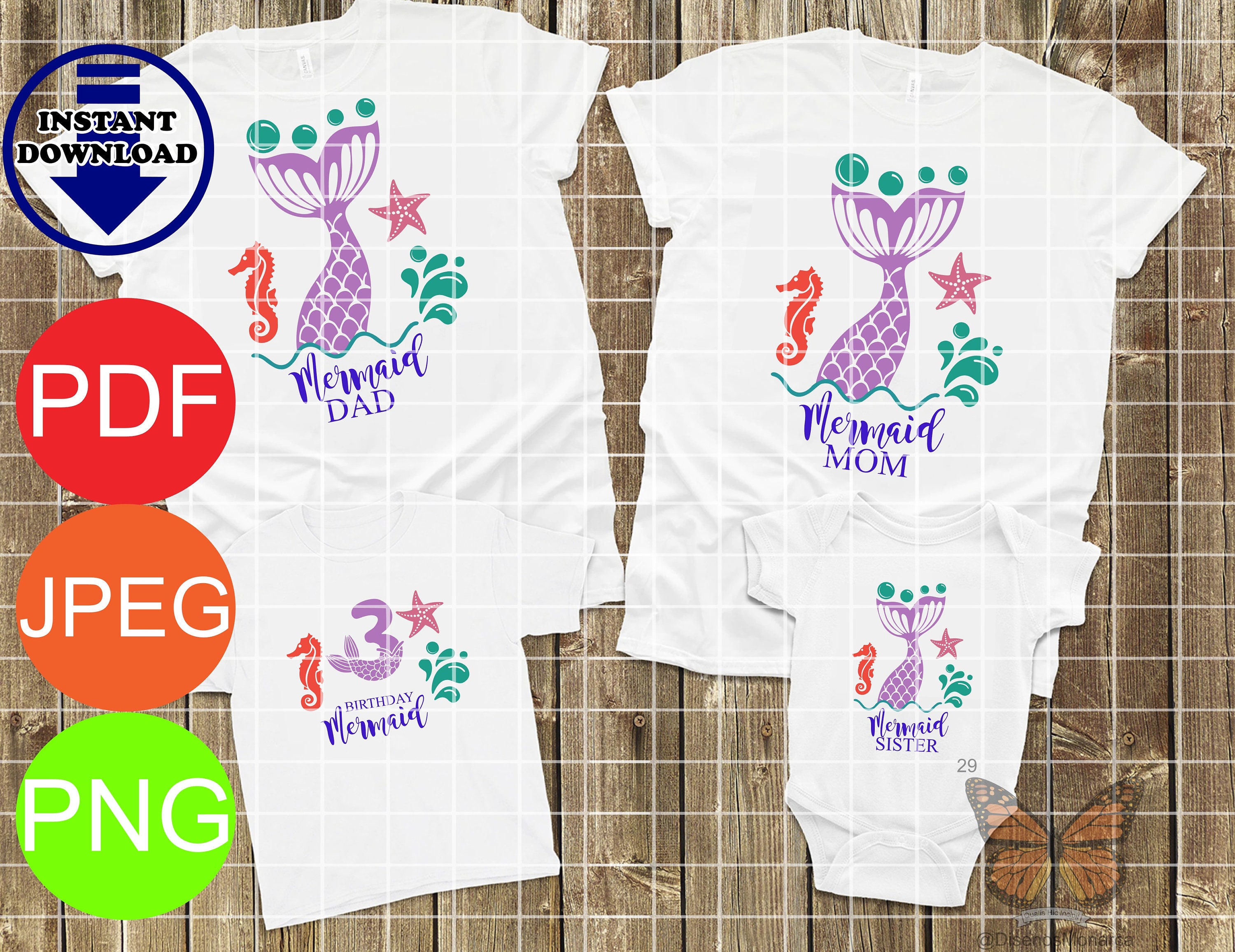 Mermaid Birthday With Mermaid Tail Numbers Black and White and Pink ...