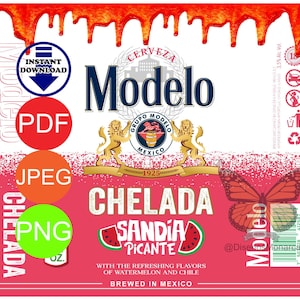 Modelo Chelada Sandia Sublimation Design, 20 Oz Skinny Tumbler, Tumbler ...