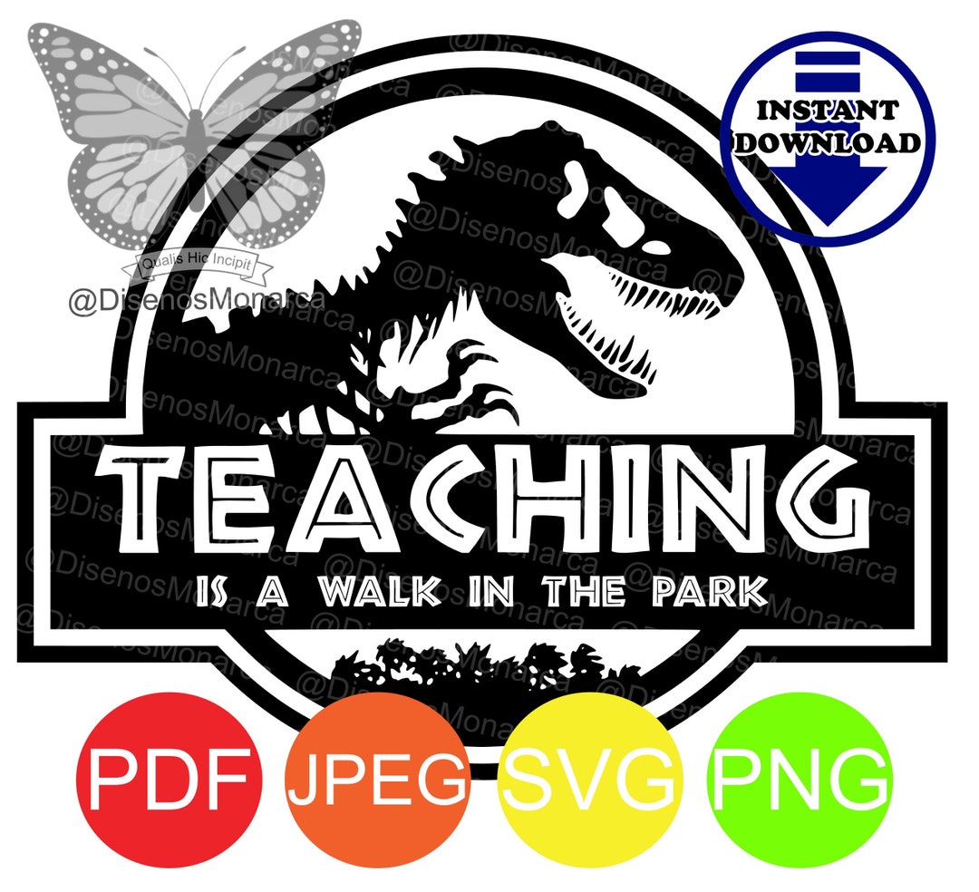 Teaching is A Walk in the Park, Autism Awareness, Jurassic, Dino, Svg ...