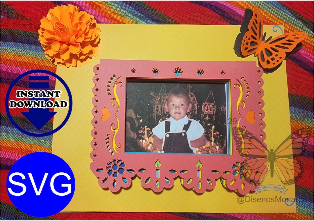 Dia De Los Muertos Photo Frame, Day of the Dead 10 Layers Photo Frame ...