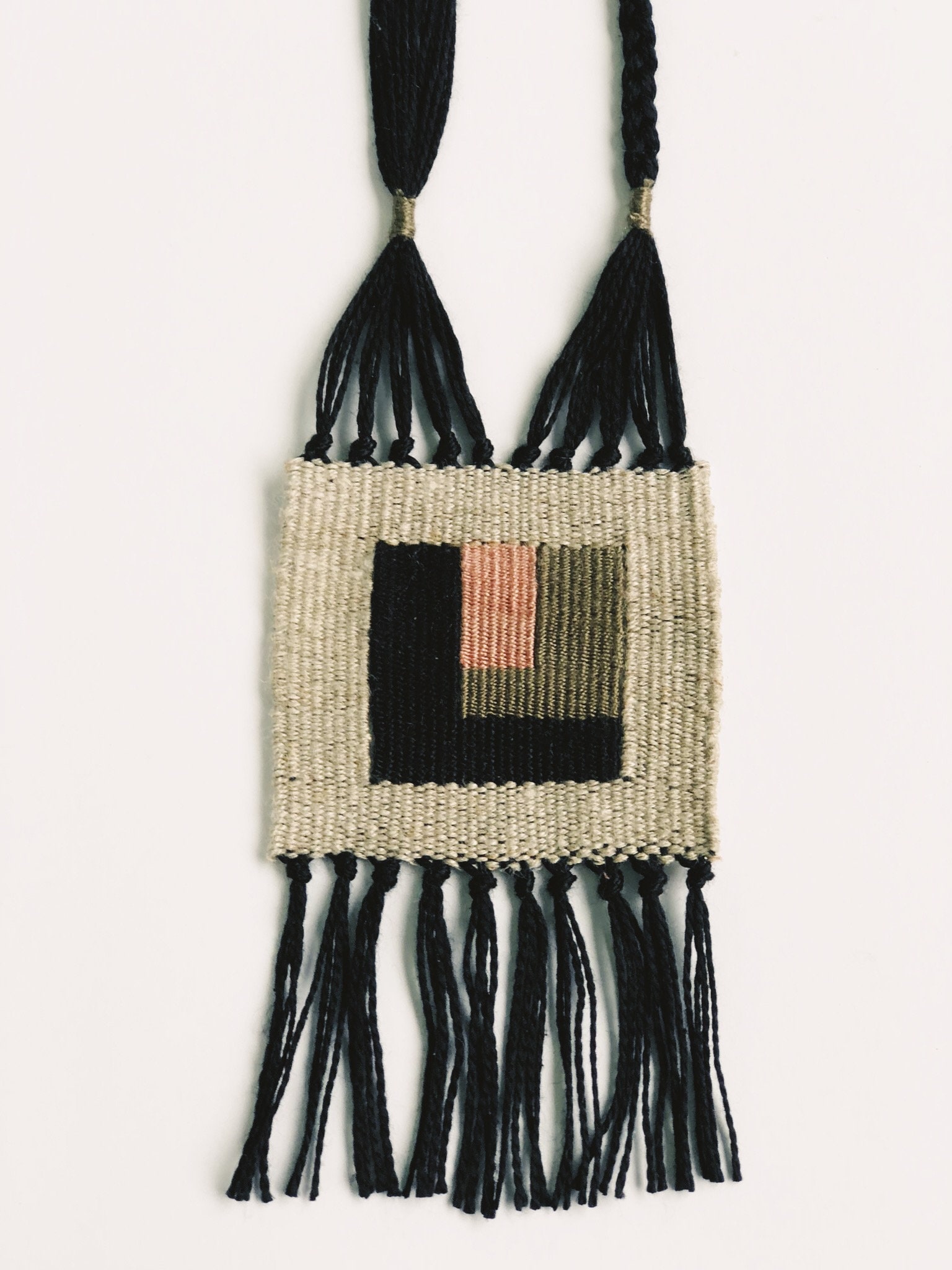 Modern Woven Necklace - Fiber Jewelry - Tassel Necklace - Textile ...