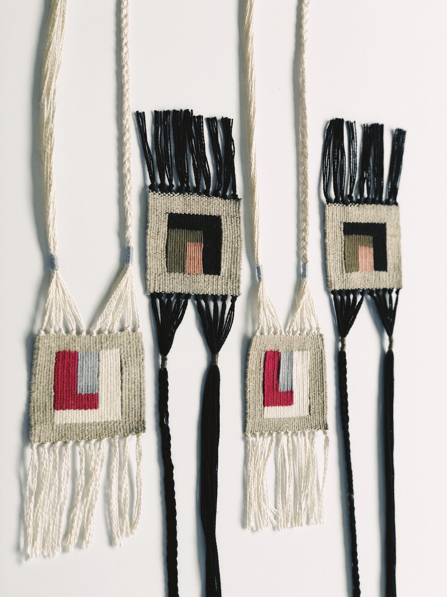Modern Woven Necklace - Fiber Jewelry - Tassel Necklace - Textile ...