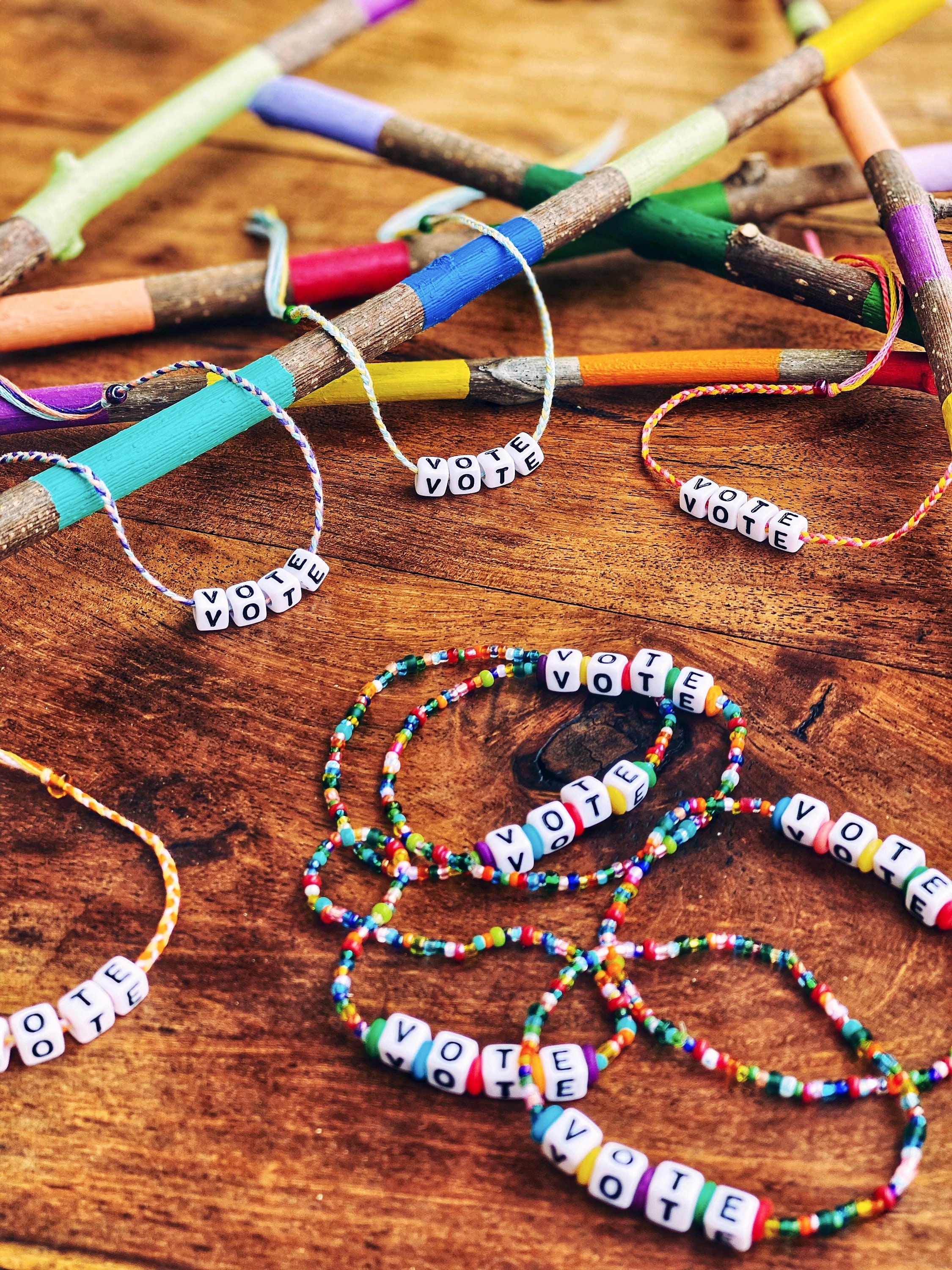Multicolor Vote Stretch Bracelet - Etsy