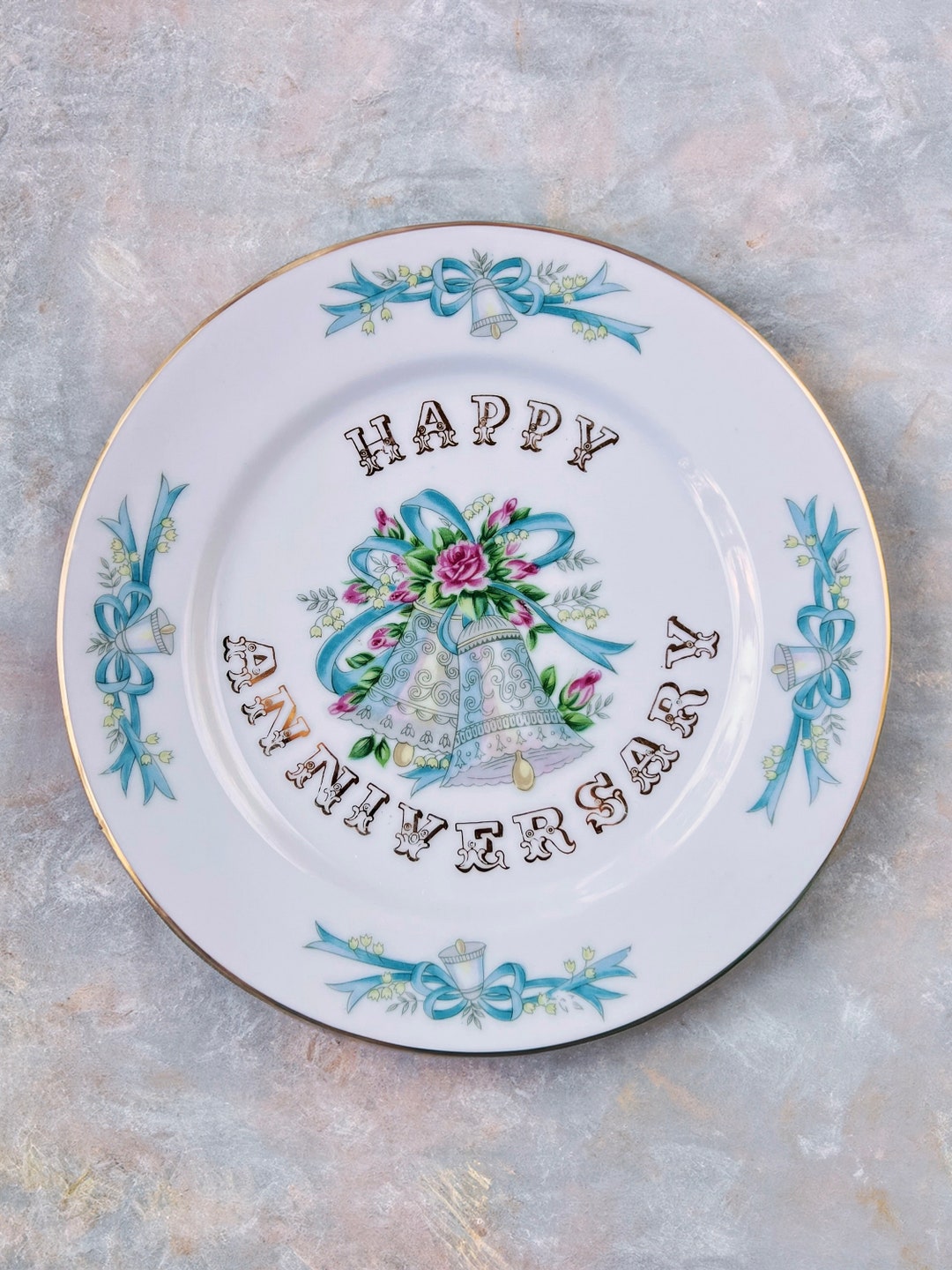 Vintage Lefton China Happy Anniversary Decorative Plate - Etsy
