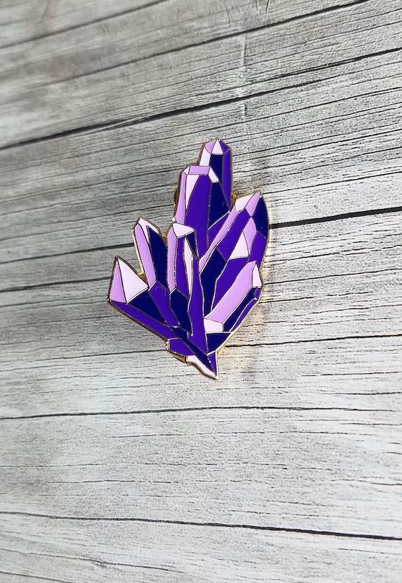 Amethyst Enamel Pin Crystal Enamel Pin | Etsy