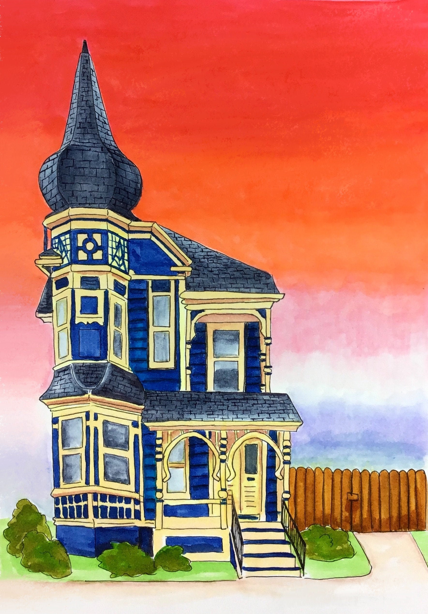 Victorian Houses Drawings