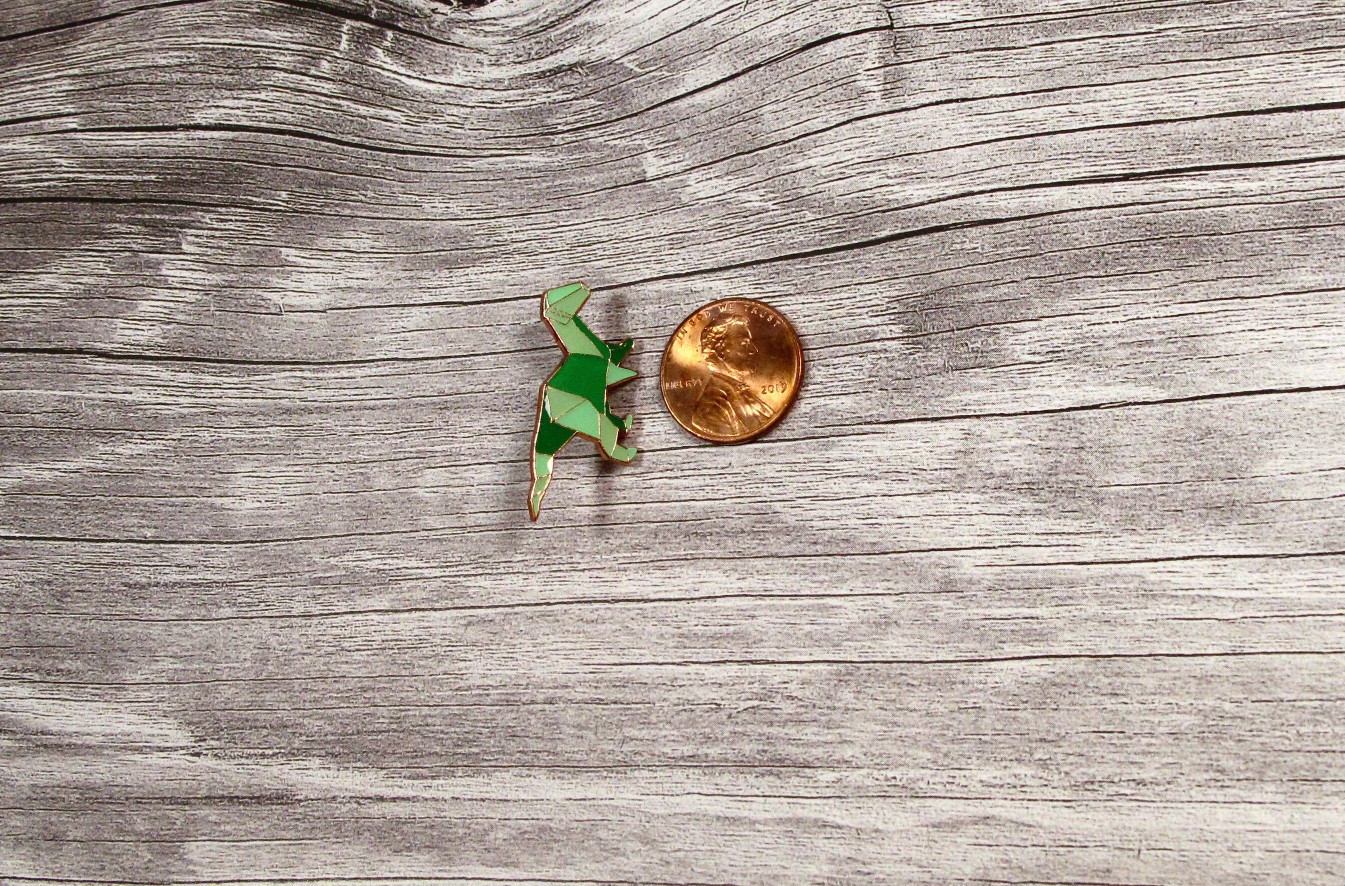 Origami T-rex Enamel Pin - Etsy