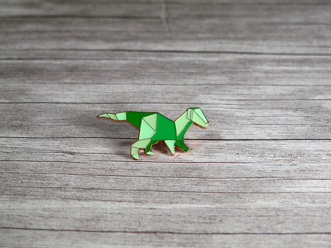 Origami T-rex Enamel Pin - Etsy