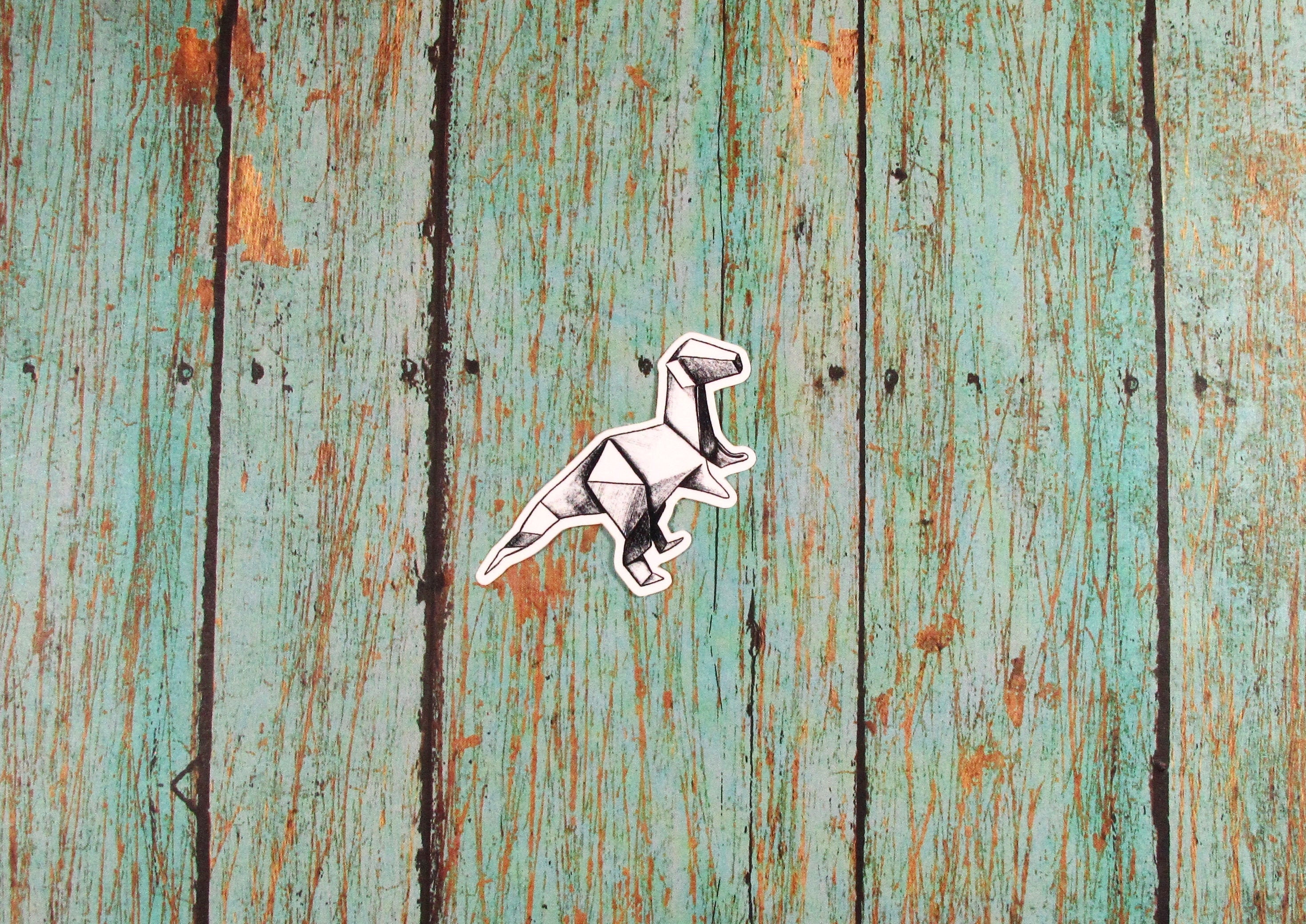 Origami T-rex Enamel Pin - Etsy