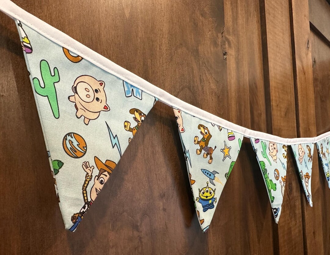 Toy Story Birthday Banner Fabric Bunting Banner Party Decor Disney ...