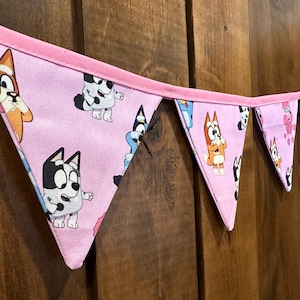 Bluey Birthday Pennant Banner Fabric Bunting Banner Party Decor - Etsy