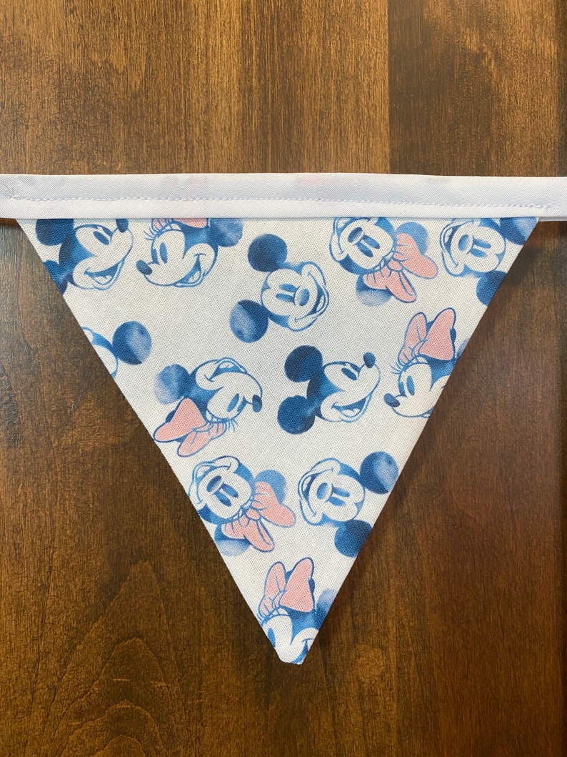 Minnie Mouse Birthday Banner Mickey Mouse Birthday Banner Fabric ...