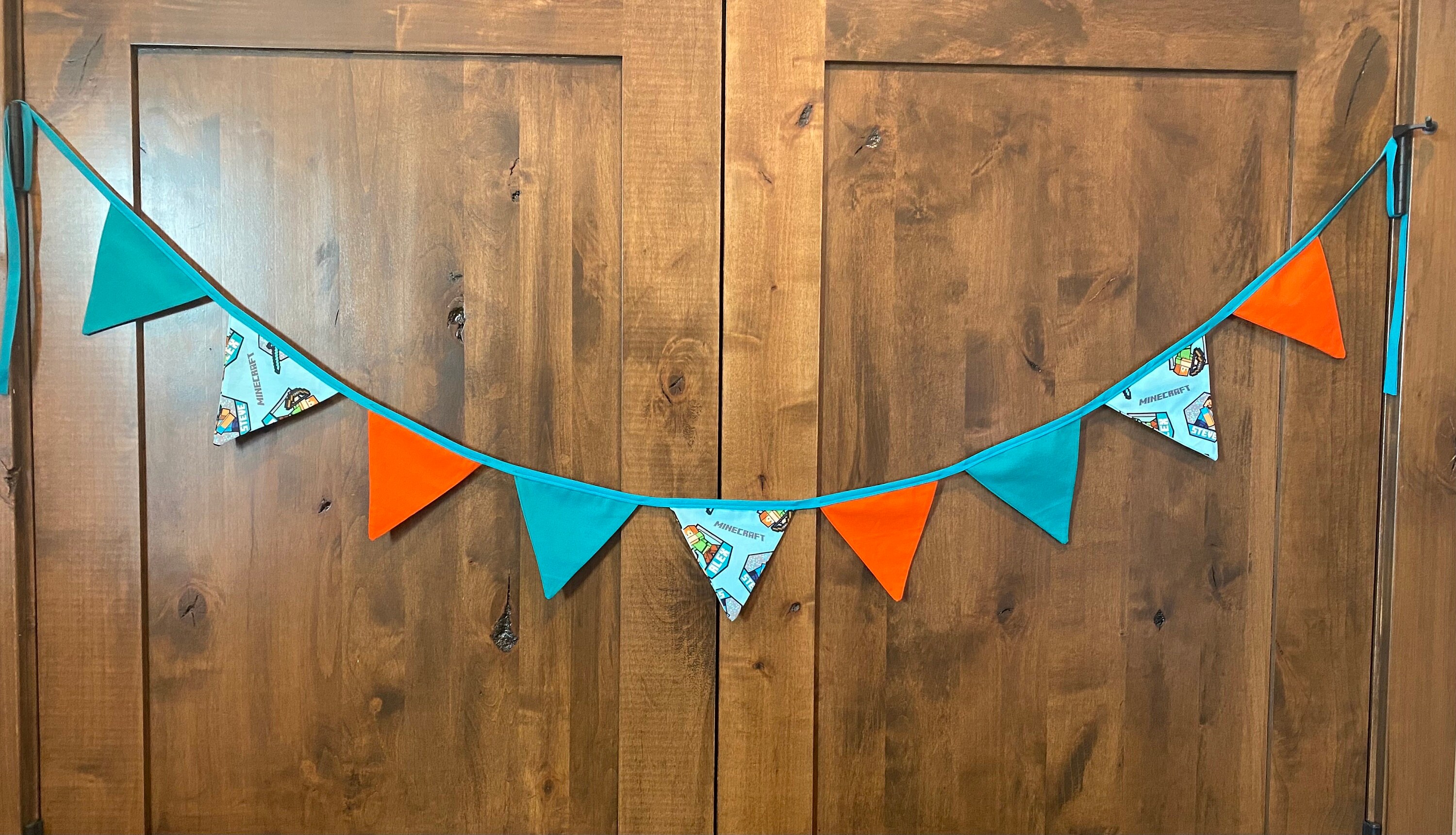 Minecraft Birthday Banner Fabric Bunting Banner Party Decor - Etsy