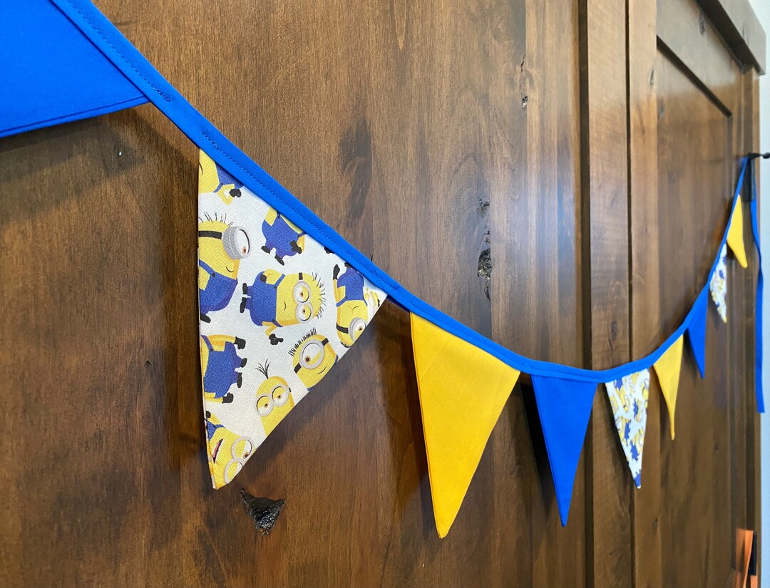 Minion Birthday Pennant Banner Fabric Bunting Banner Party Decor - Etsy
