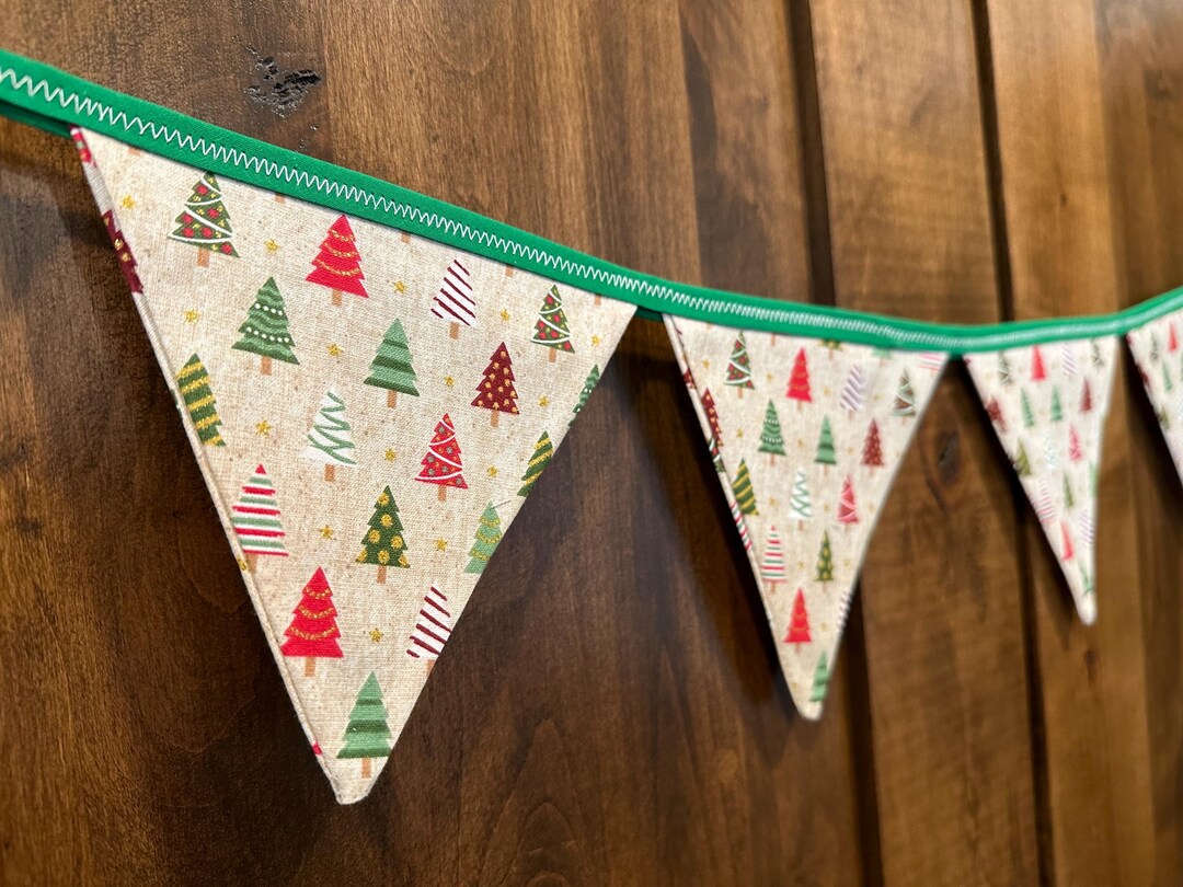 Christmas Banner Trees Banner Fabric Banner Holiday Decor - Etsy