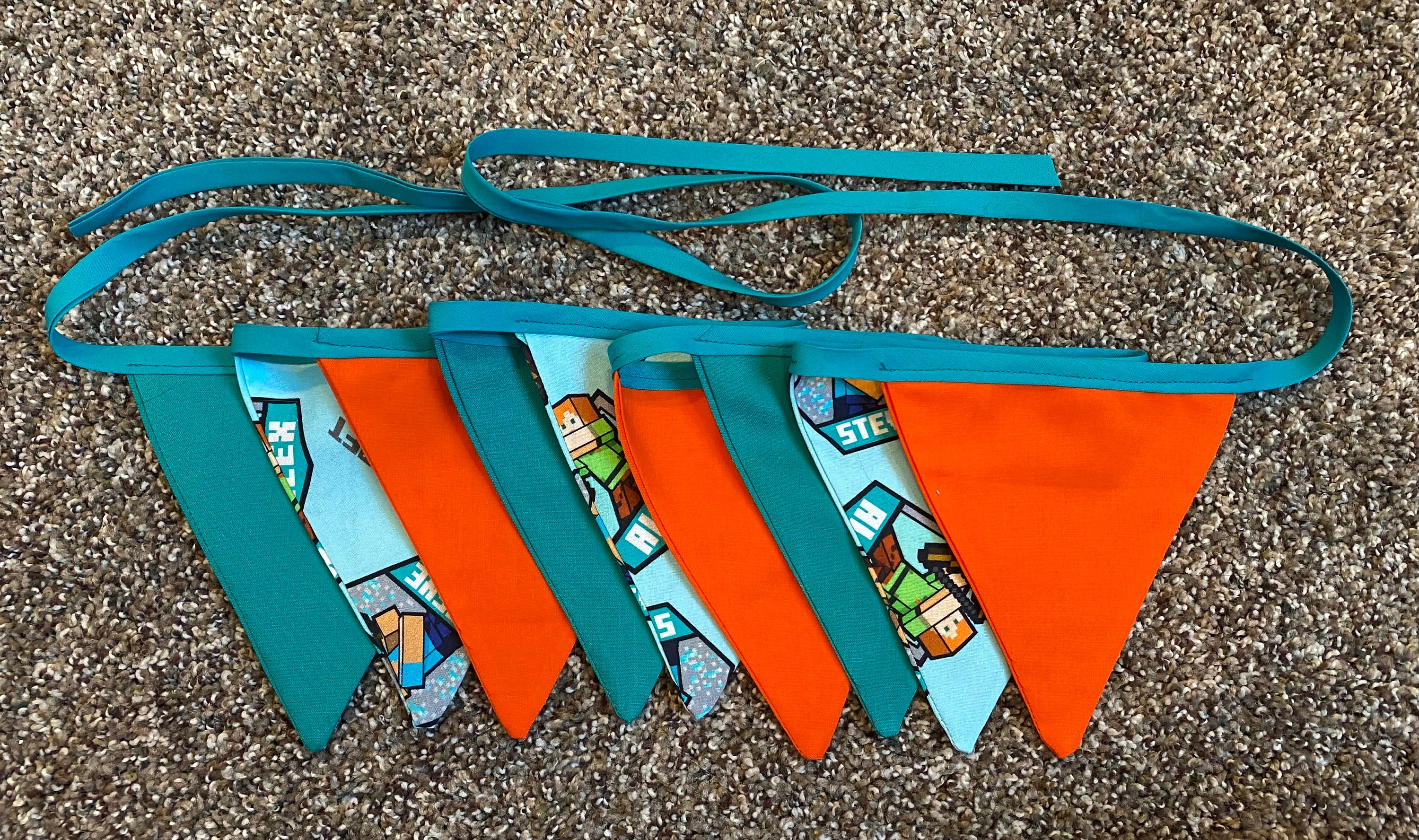 Minecraft Birthday Banner Fabric Bunting Banner Party Decor - Etsy